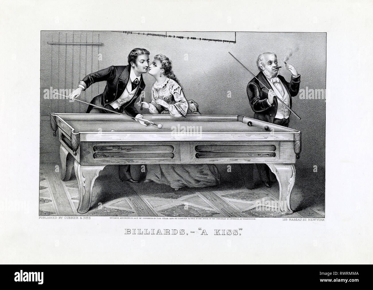 1800s playing pool hi-res stock photography and images - Alamy