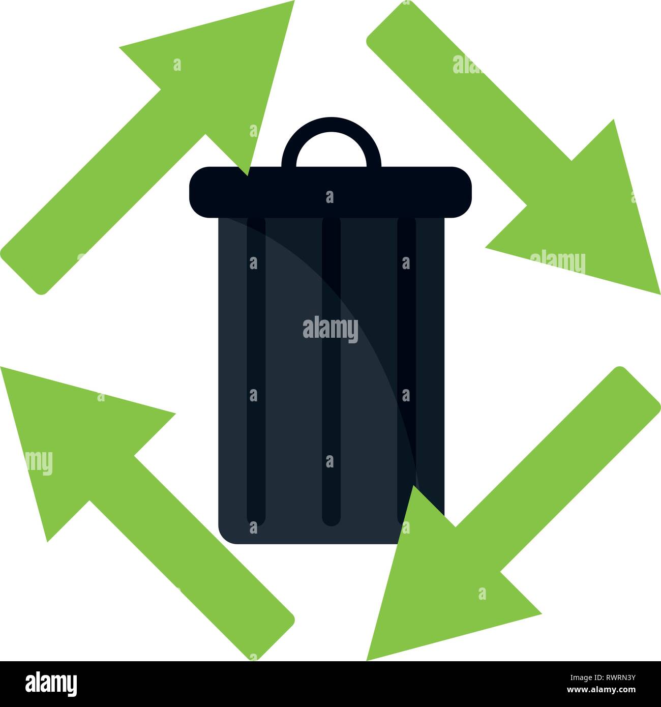 Trash can recycle arrows symbol Stock Vector Image & Art - Alamy