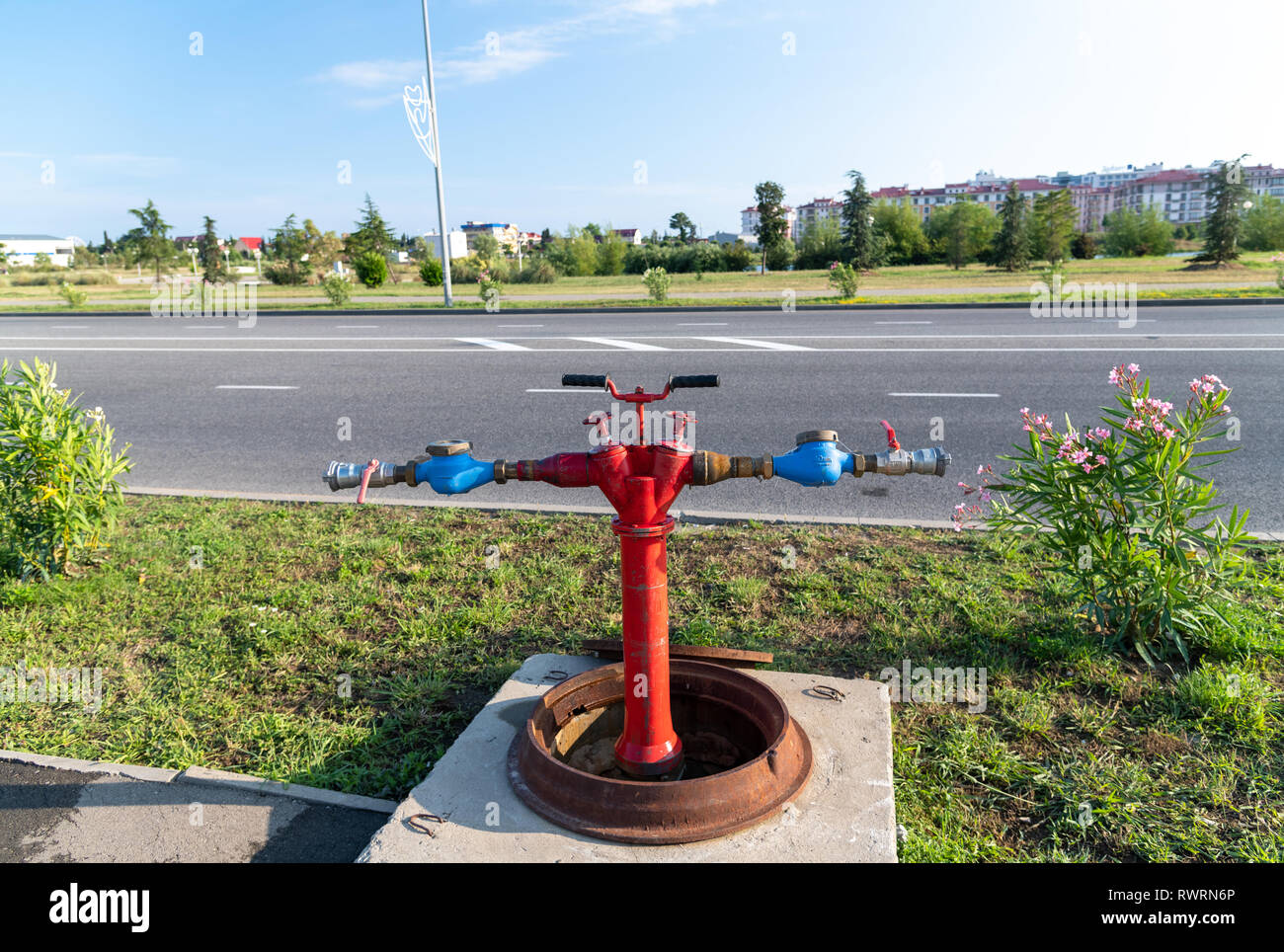 Fire hydrant on road hi-res stock photography and images - Alamy