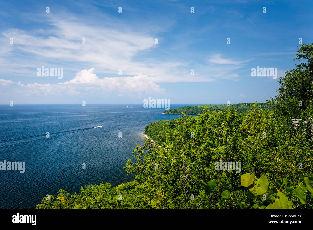 View from Sven's Bluff Scenic Overlook in Peninsula State Park in Door ...