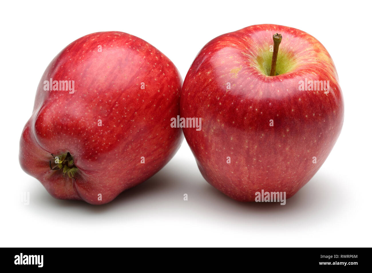 Whole red apples isolated on white background Stock Photo - Alamy