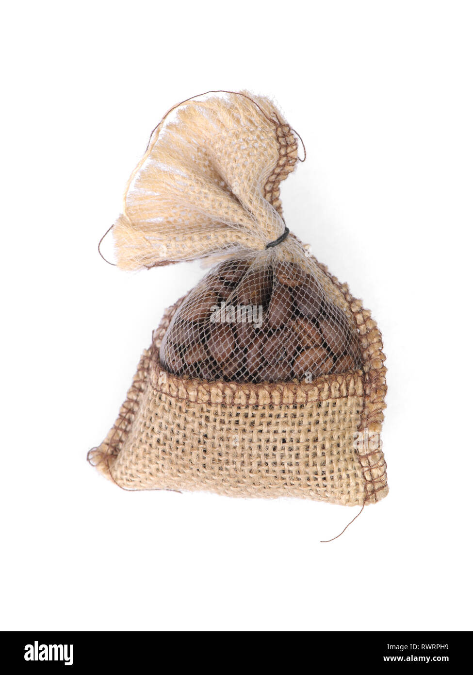 Small sack isolated on white background Stock Photo - Alamy