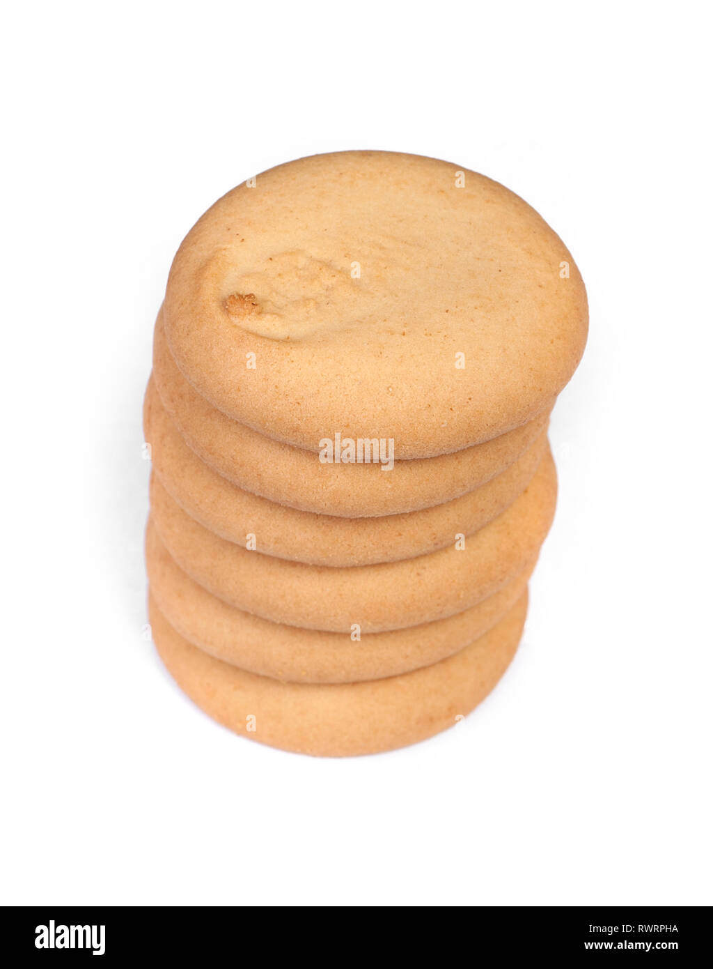 Stack of tasty cookies isolated on white background Stock Photo - Alamy