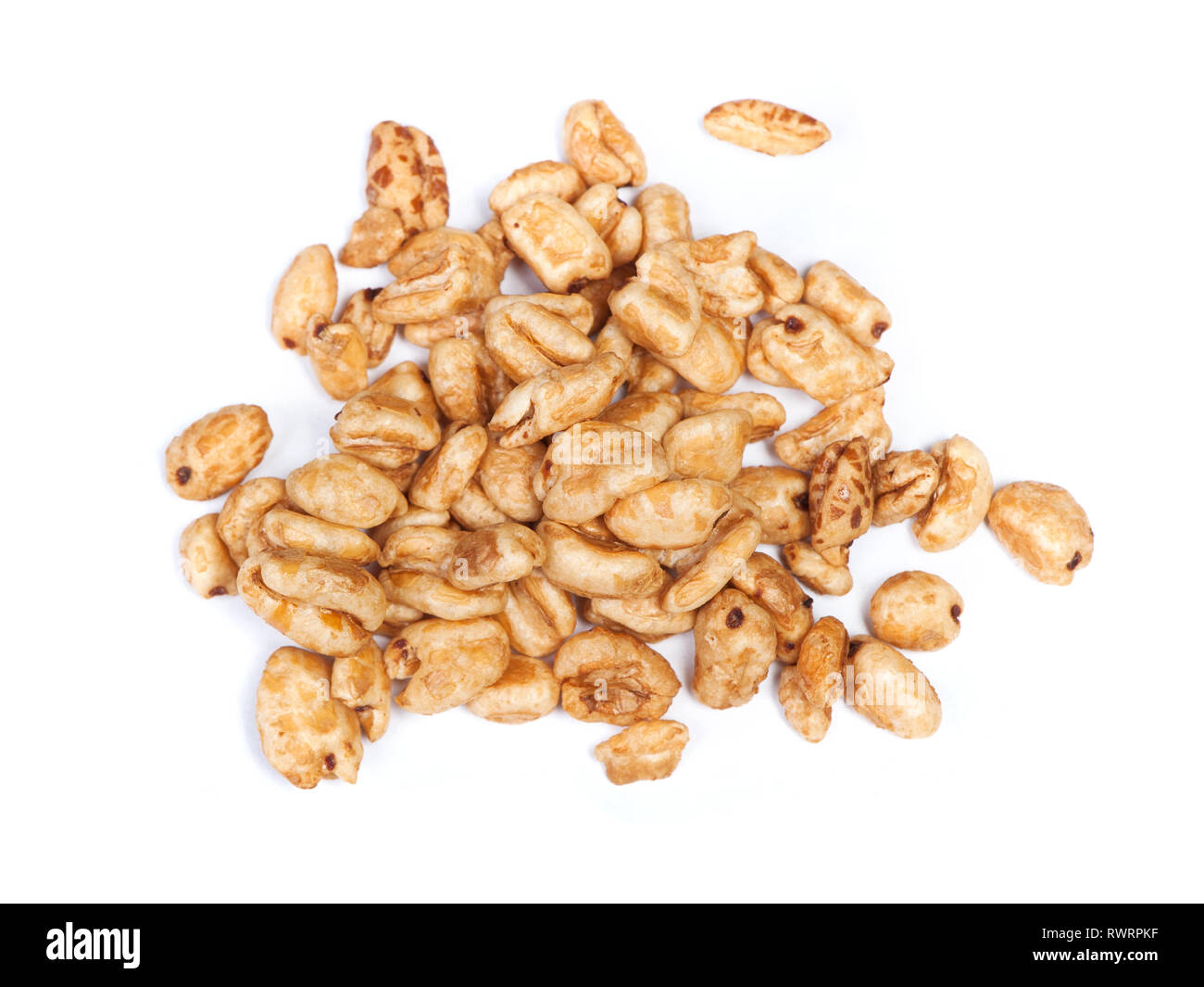 Heap of fluffy wheat grains isolated on white background Stock Photo ...
