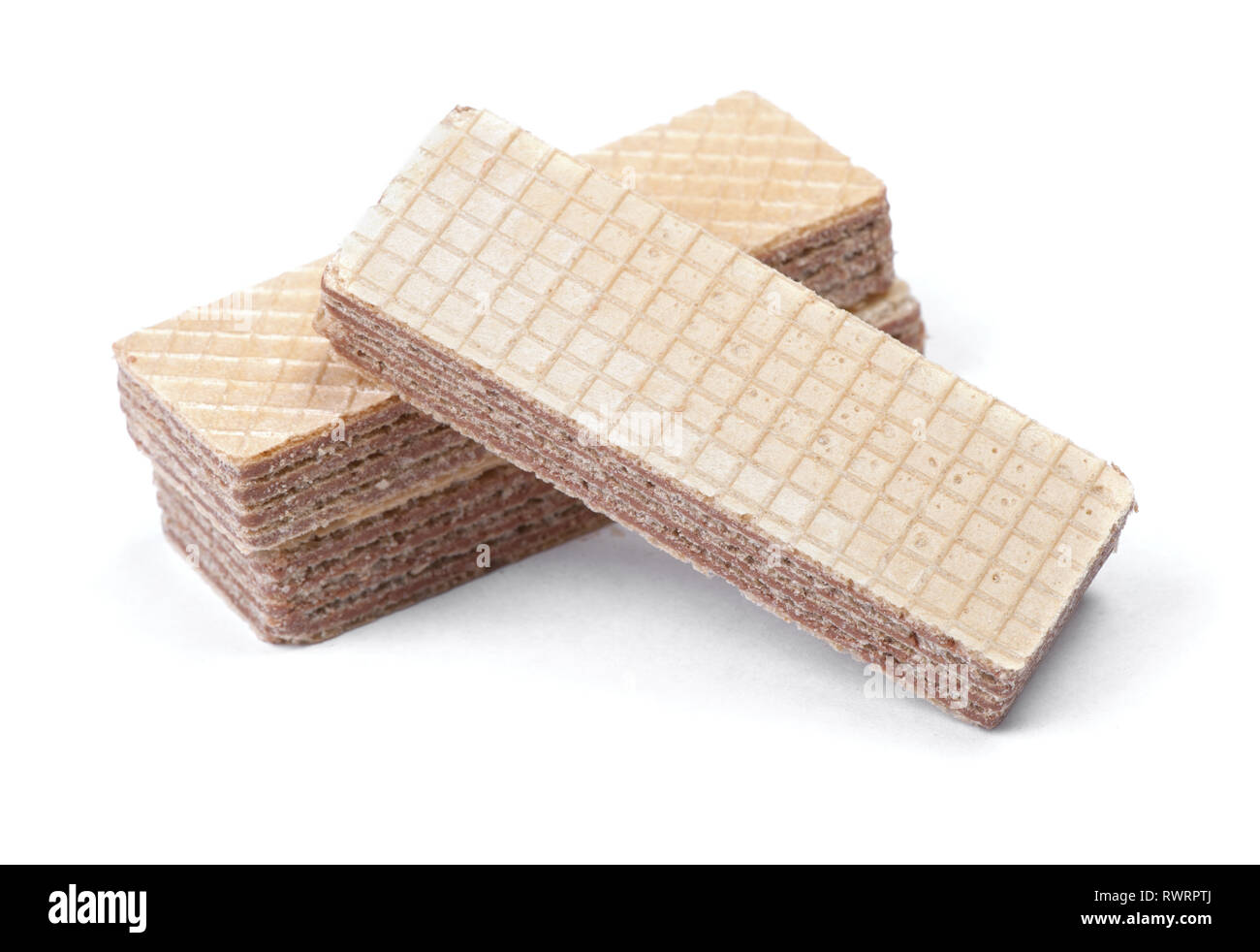 Four rectangle shape wafer biscuits isolated on white background Stock ...