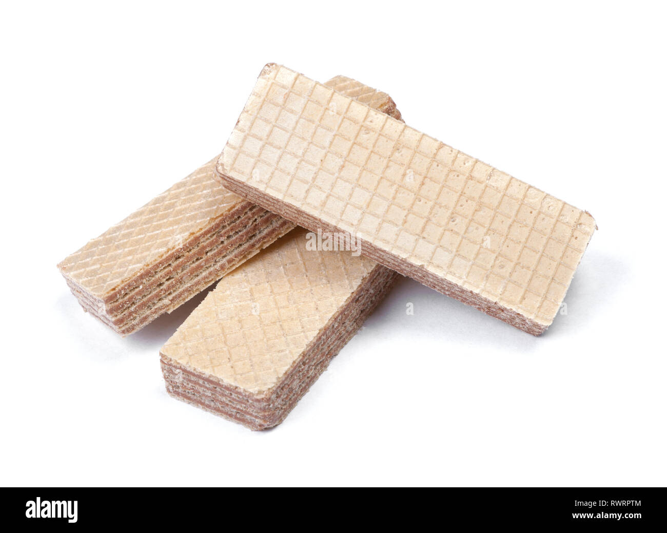 Four rectangle shape wafer biscuits isolated on white background Stock ...