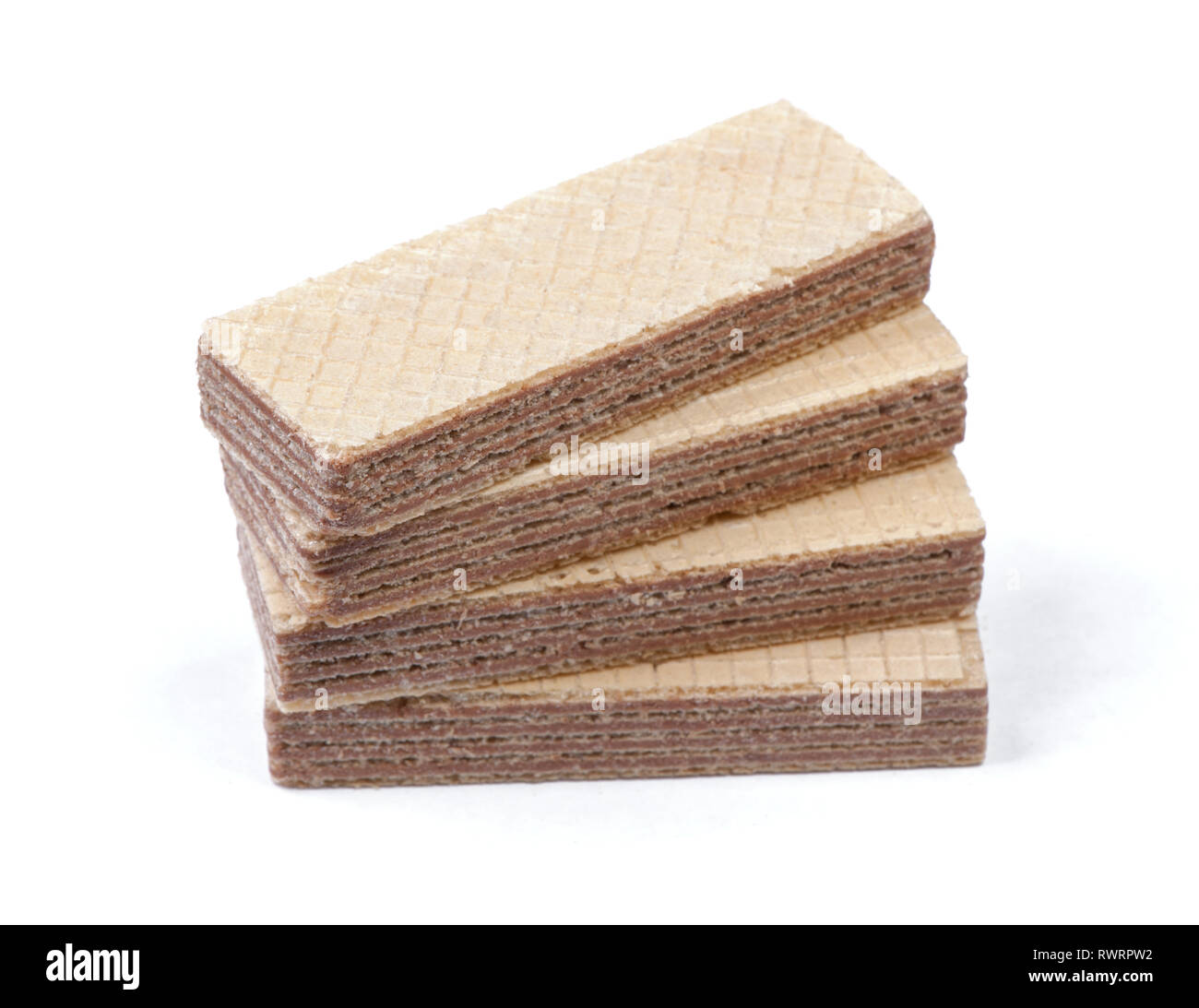 Four rectangle shape wafer biscuits isolated on white background Stock ...