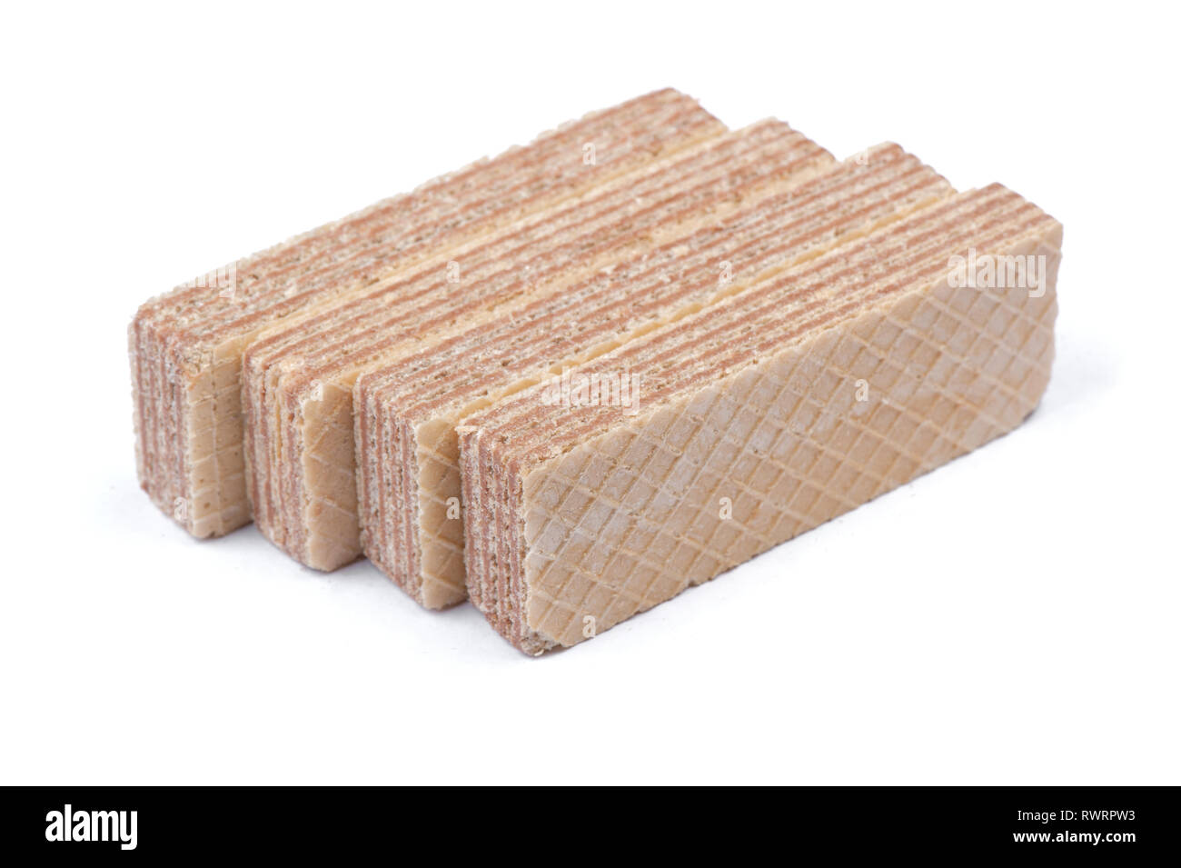 Four rectangle shape wafer biscuits isolated on white background Stock ...