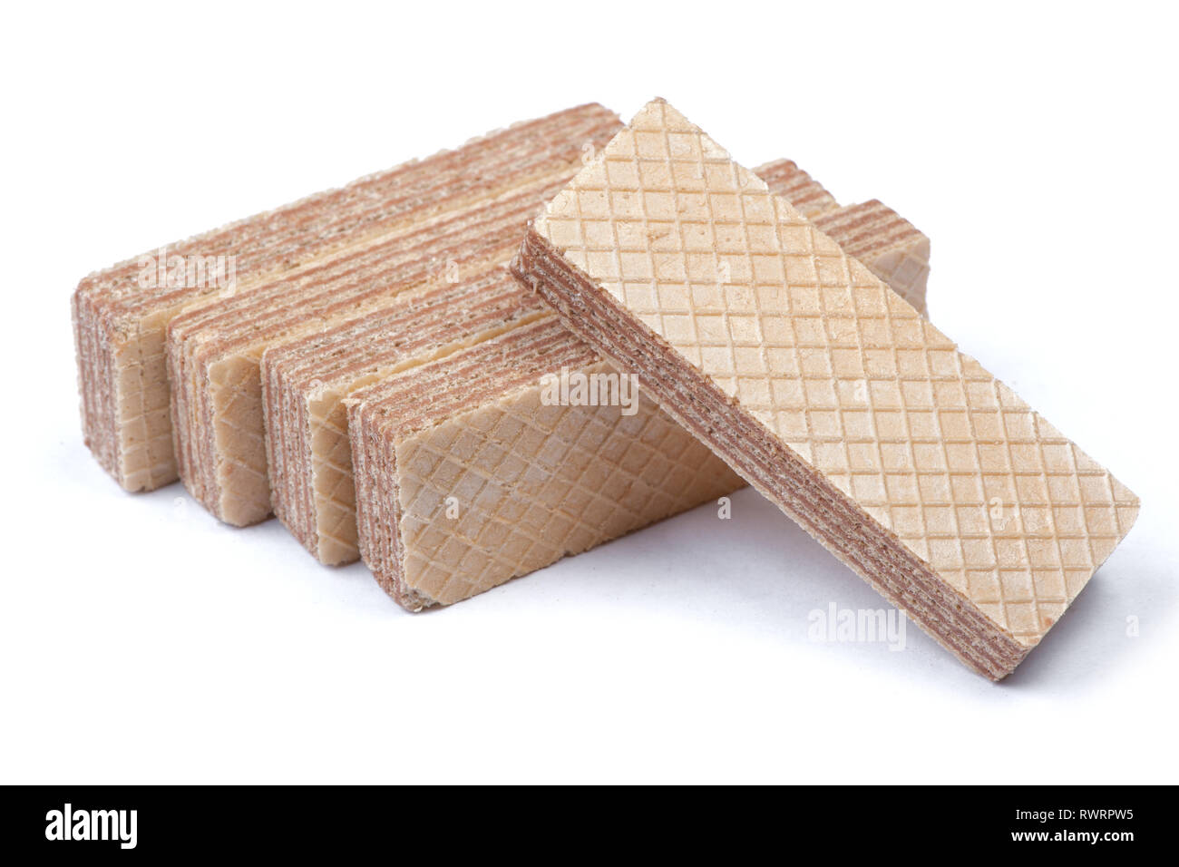 Four rectangle shape wafer biscuits isolated on white background Stock ...