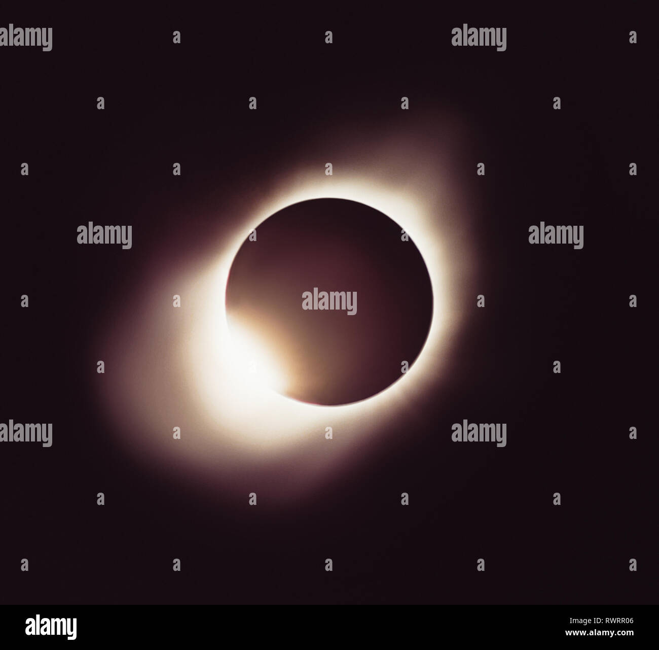 Moon eclipse. Full ssolar eclipse. Planet with a glow Stock Photo - Alamy