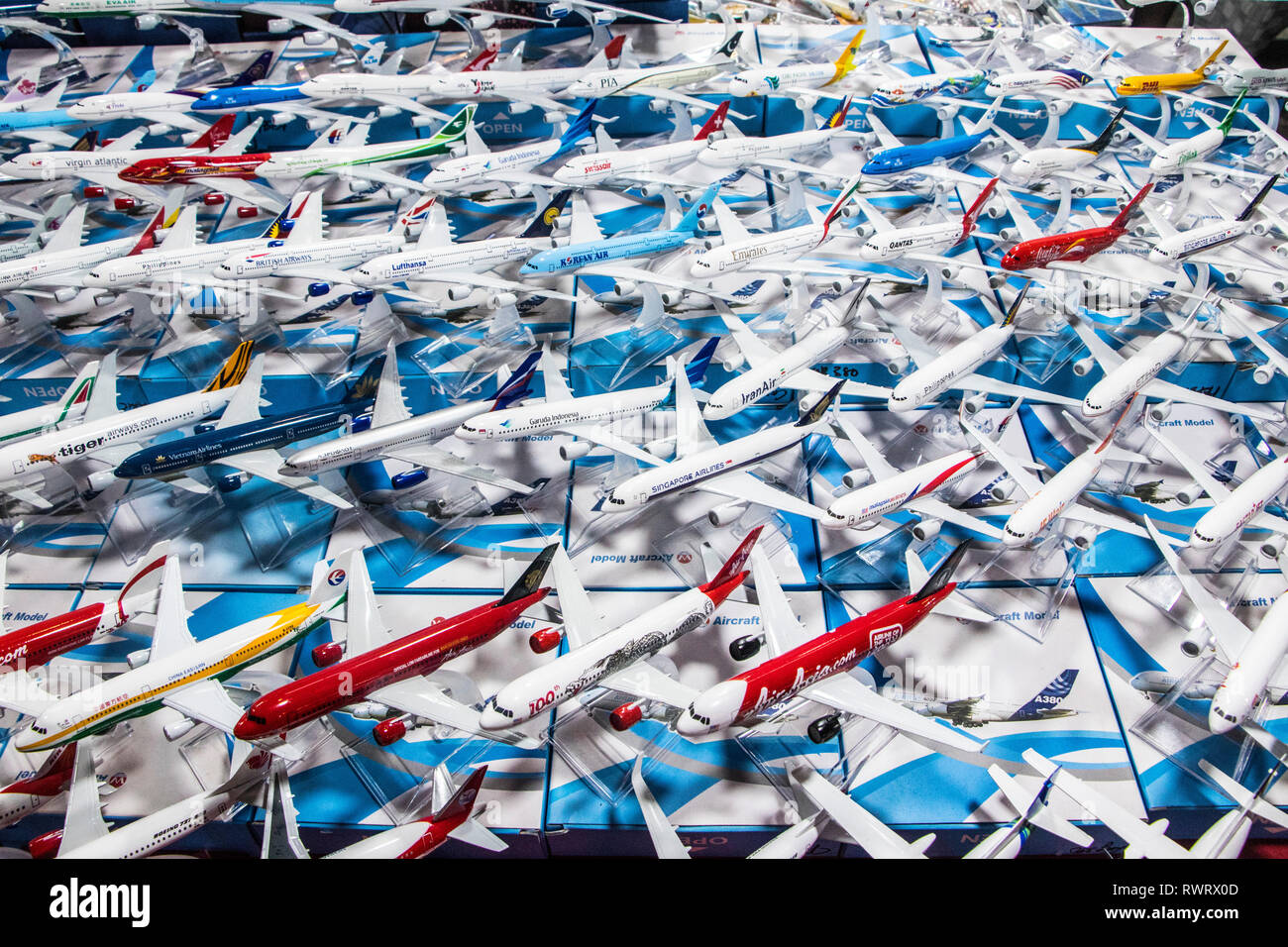 collection of scale model aircraft in shop display in kuala lumpur ...