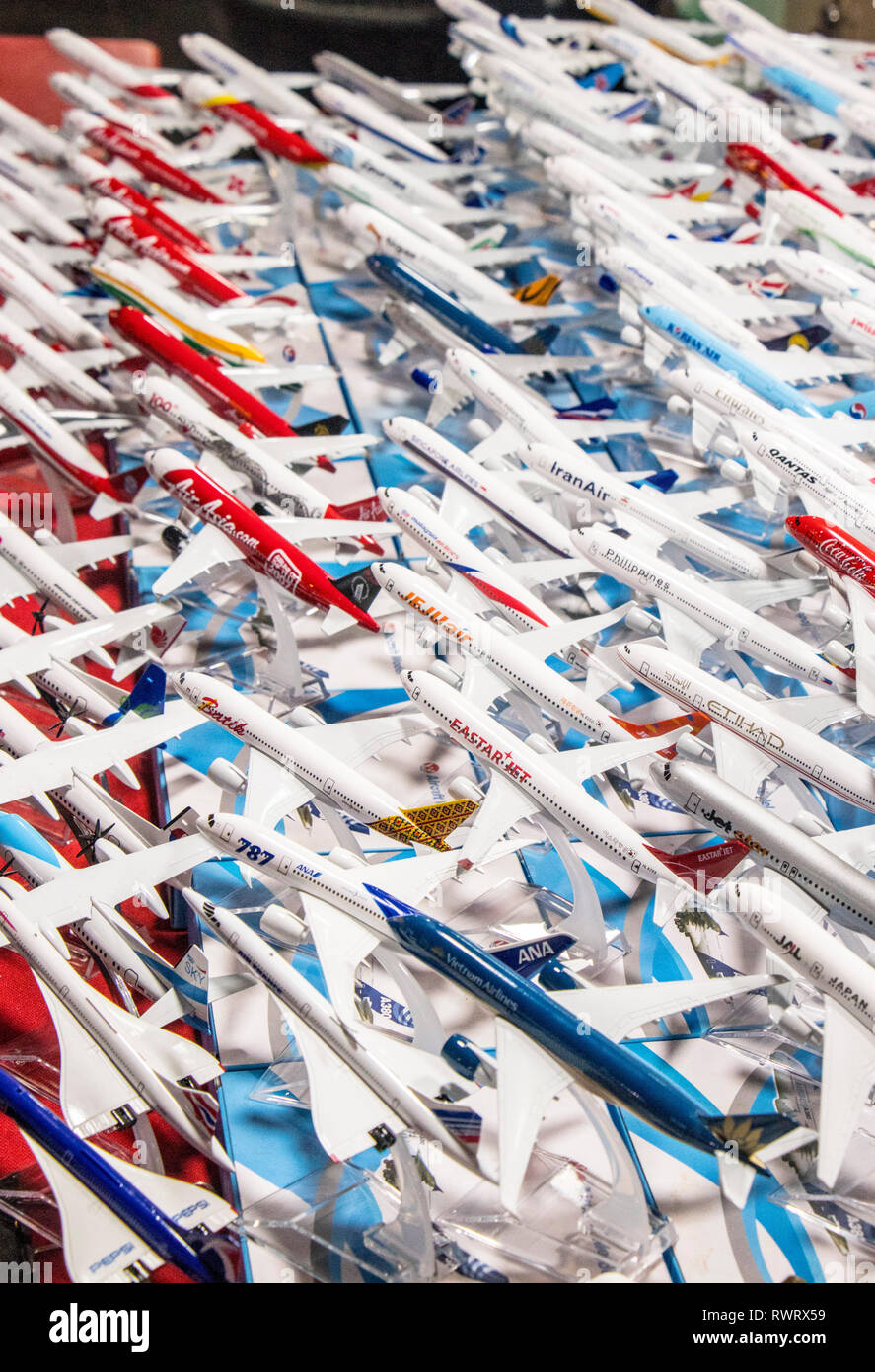 collection of scale model aircraft in shop display in kuala lumpur ...