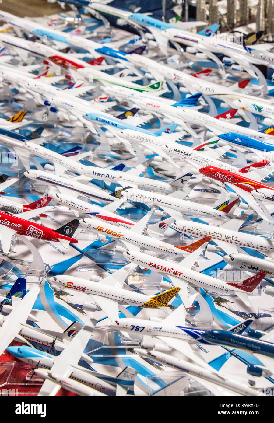 collection of scale model aircraft in shop display in kuala lumpur ...