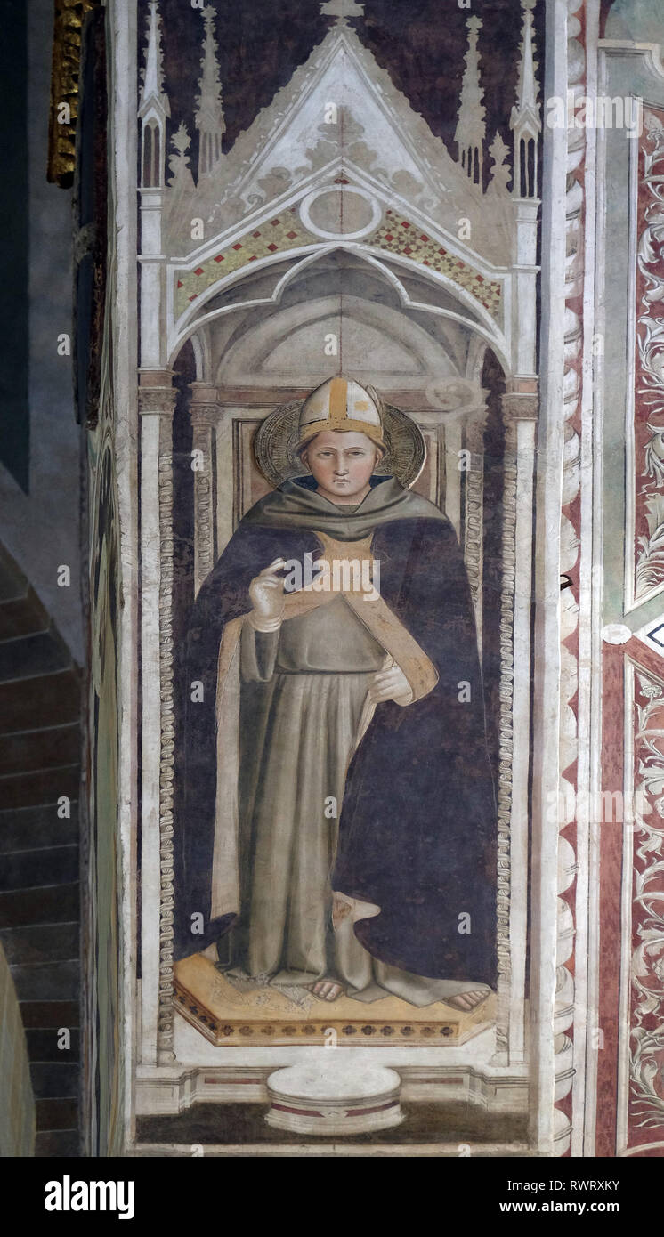 Saint, fresco in Basilica of Santa Croce (Basilica of the Holy Cross ...