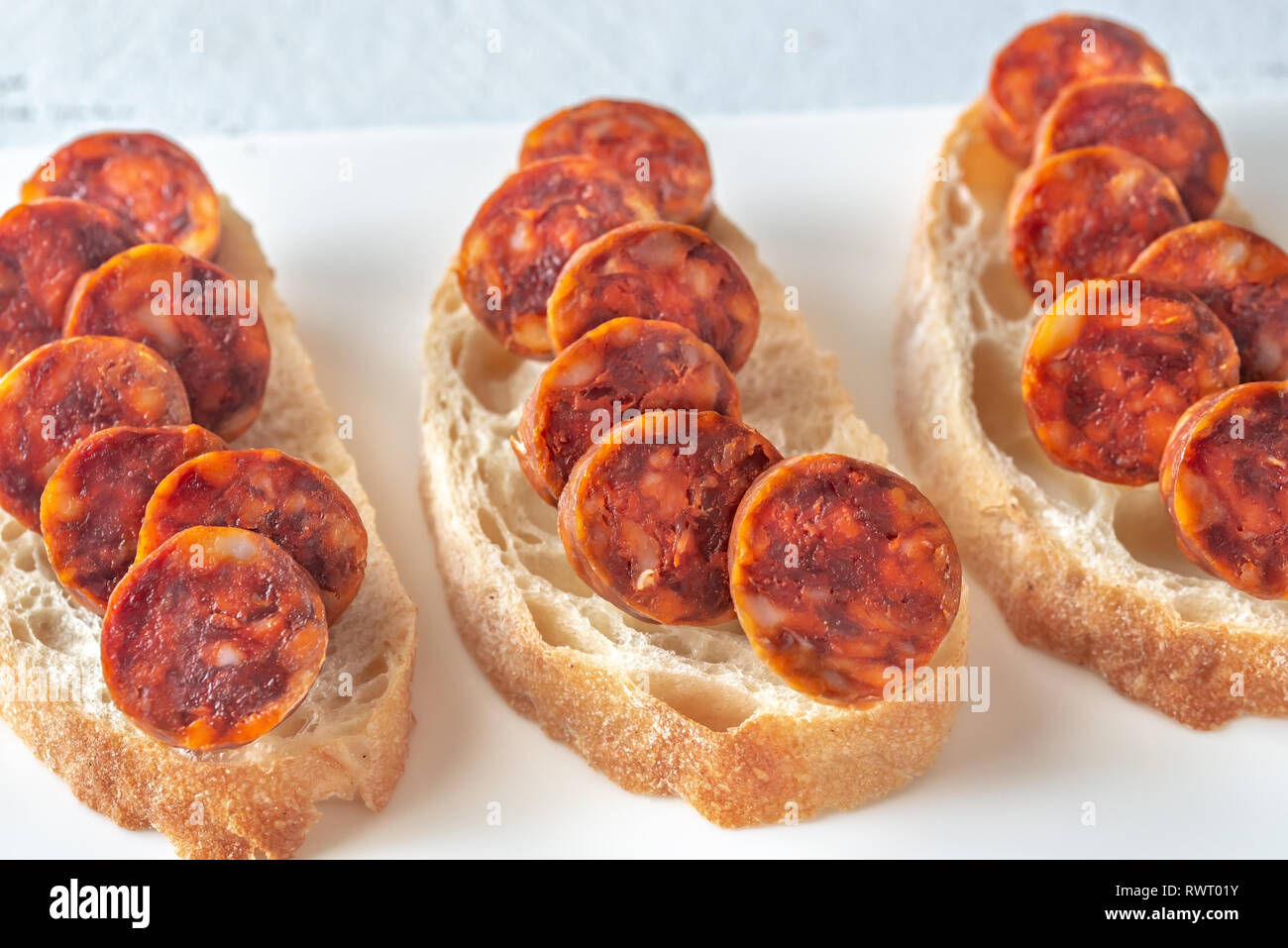 Iberian chorizo sliced hi-res stock photography and images - Alamy