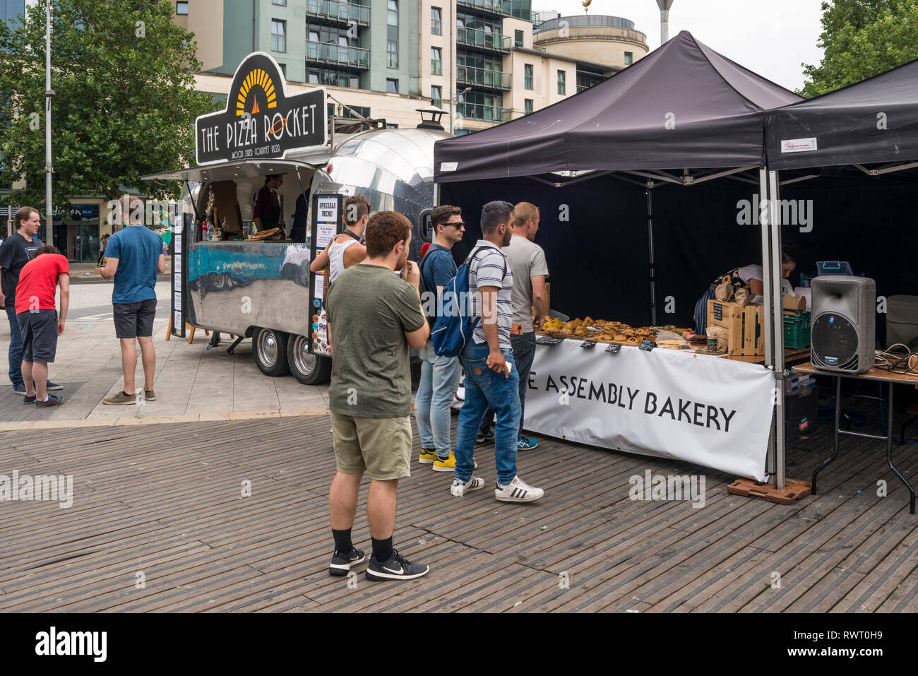 Street food stalls set up at Harbourside, Bristol, UK Stock Photo - Alamy