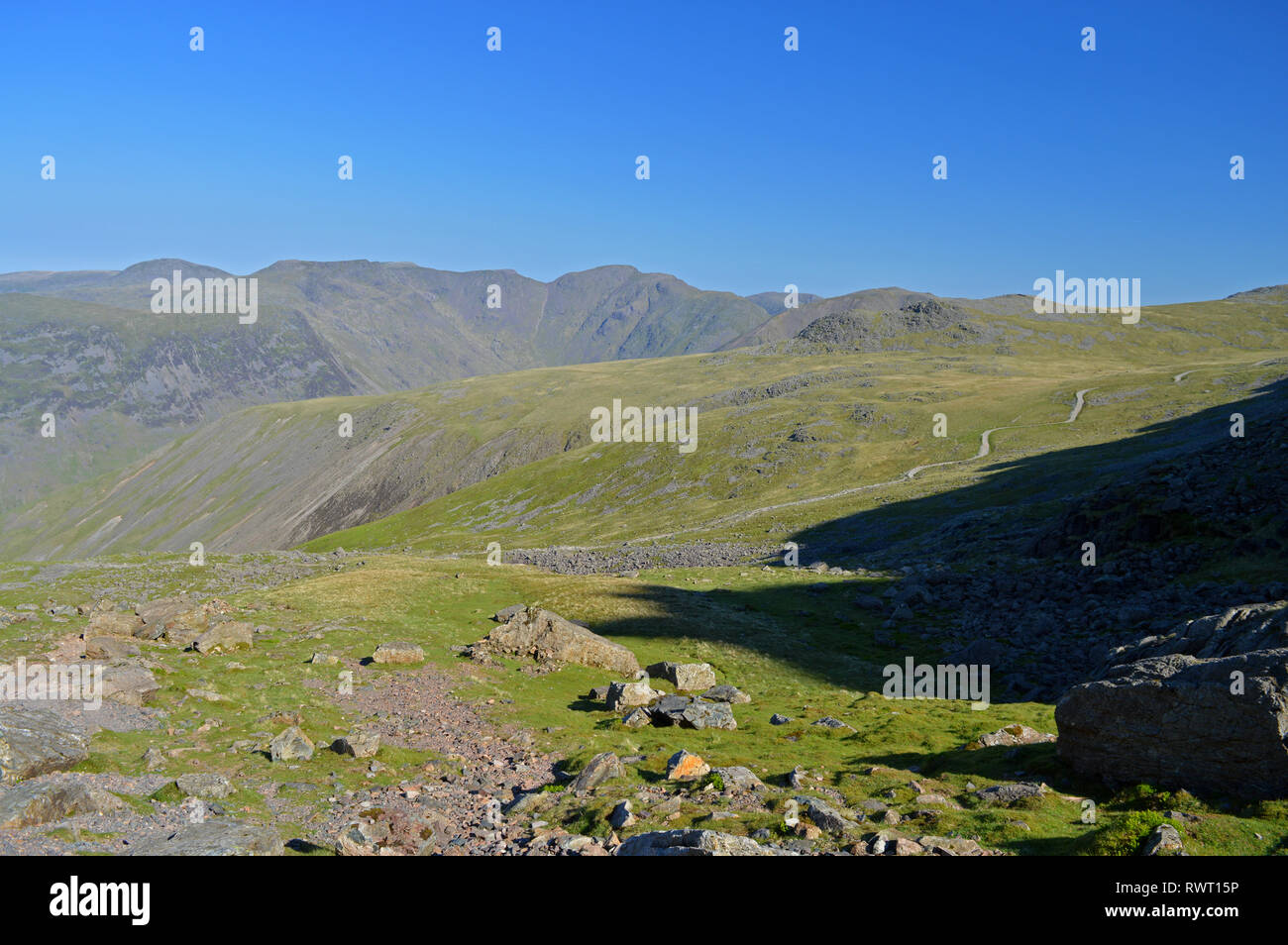 Lords Rake views on Scafell Pike Stock Photo - Alamy
