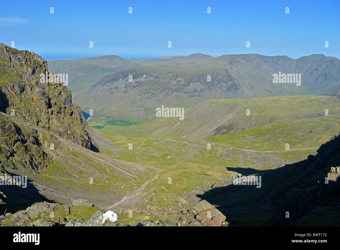 Lords Rake views on Scafell Pike Stock Photo - Alamy