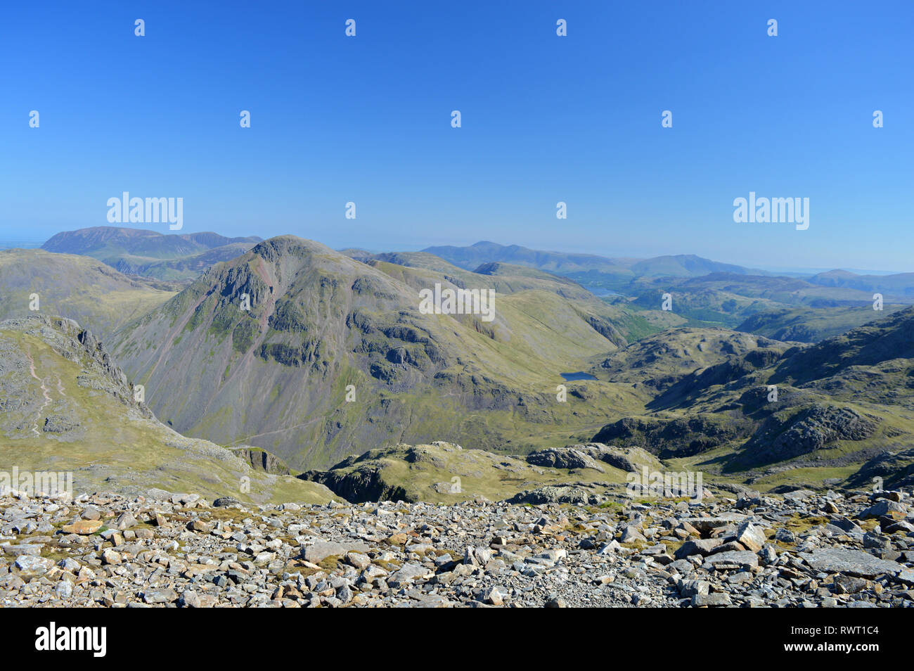 Lords Rake path views on way to summit of Scafell Pike Stock Photo - Alamy