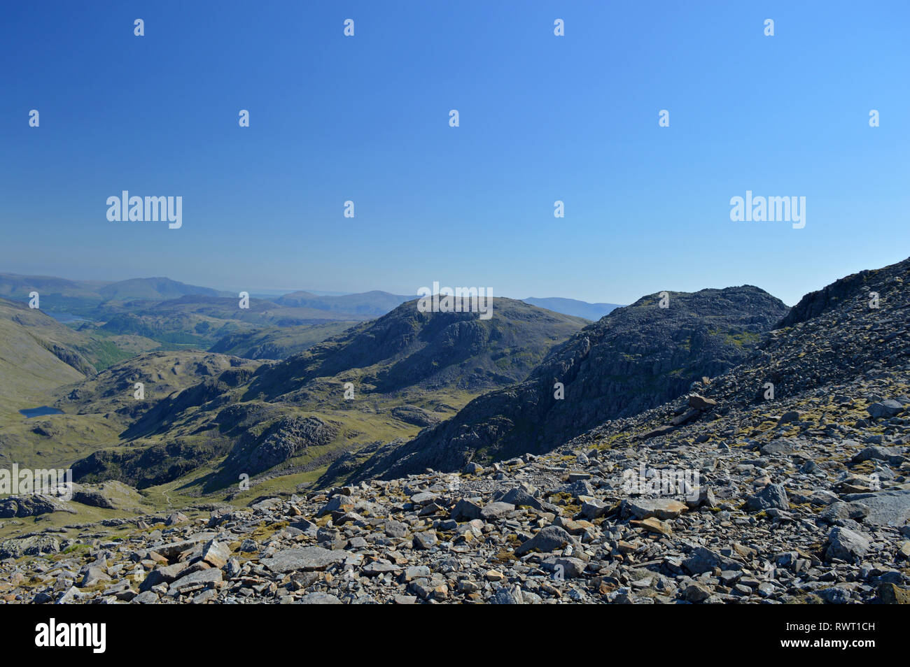 Scafell Summit views lake district Stock Photo - Alamy