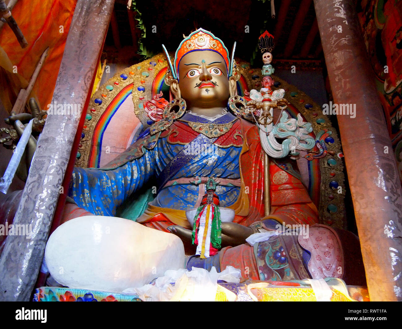 Statue of Guru Rinpoche (Guru Padmasambhava) in Hemis Monastery, near ...