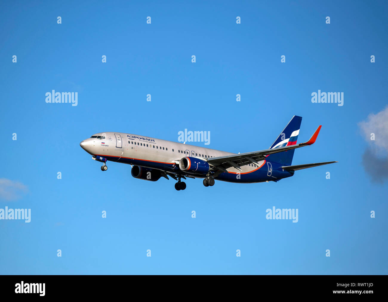 A Aeroflot Airlines Boeing 737 plane lands at Heathrow Airport in West ...
