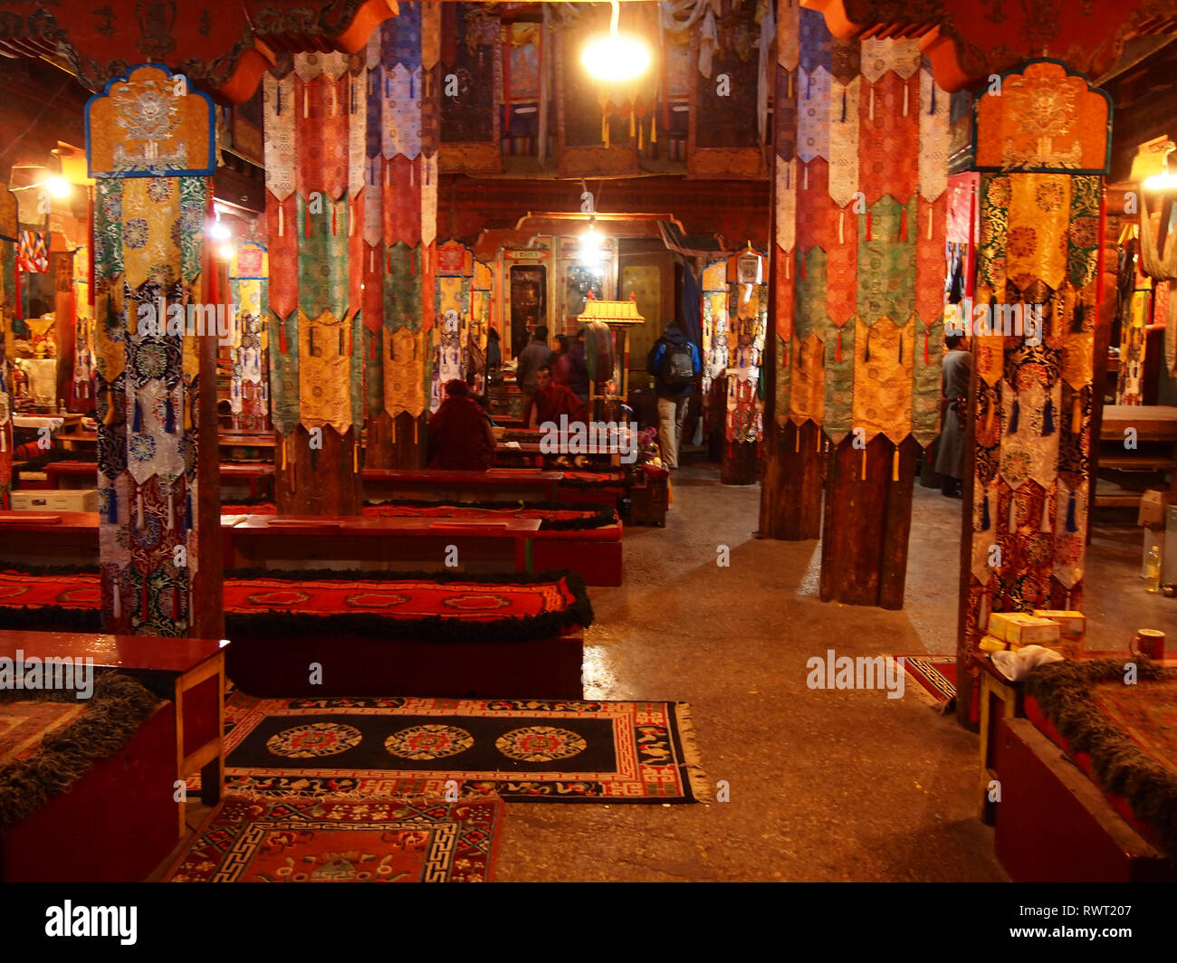 Inside the halls of Hemis Monastery, near Leh (Ladakh Stock Photo - Alamy