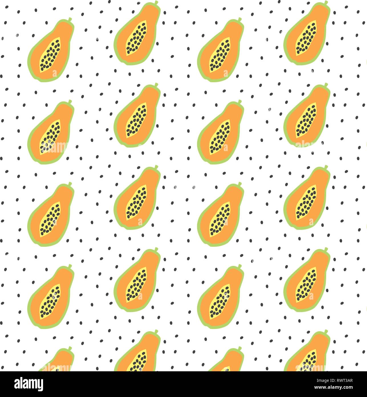 Papaya vector pattern on a white background Stock Vector Image & Art ...
