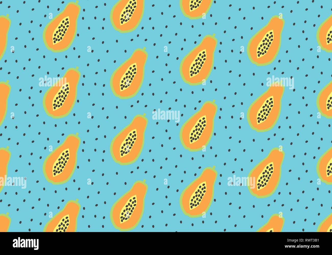 Papaya pattern Stock Vector Images - Alamy