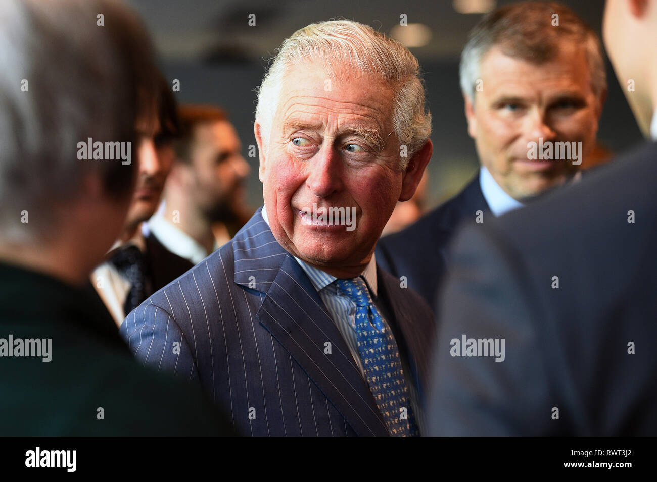 The Prince of Wales during his visit to Polymateria Ltd, which works to ...