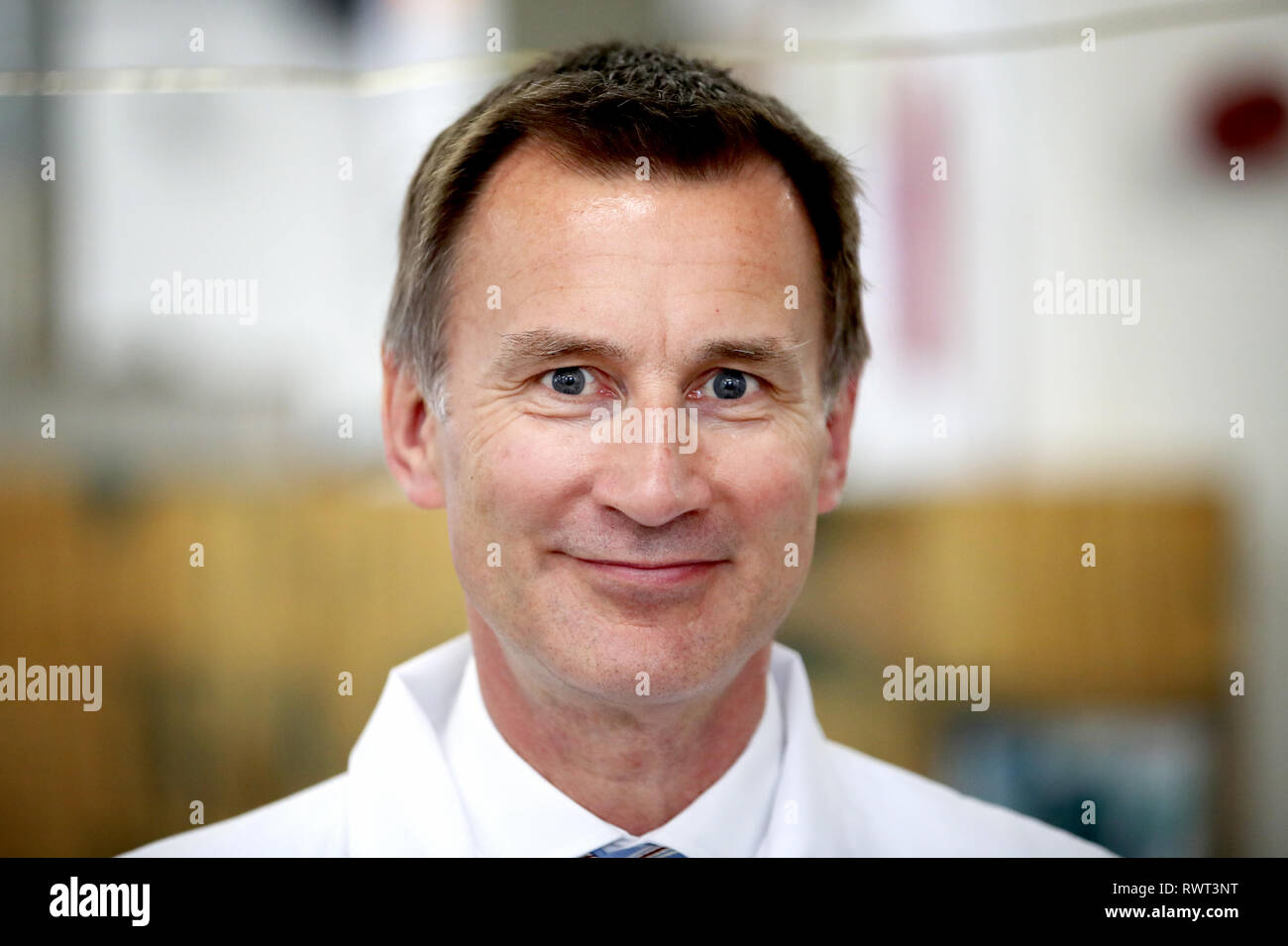 Foreign Secretary Jeremy Hunt during a visit to the School of Textiles ...