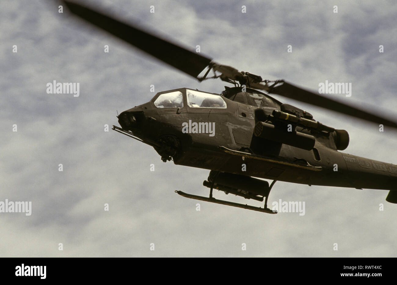 20th October 1993 A U.S. Army Bell AH-1 Cobra attack helicopter flying ...
