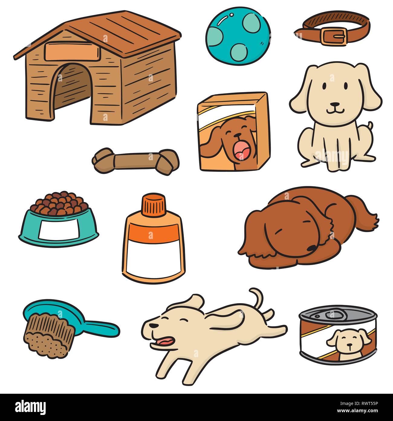 vector set of dog accessories Stock Vector Image & Art - Alamy