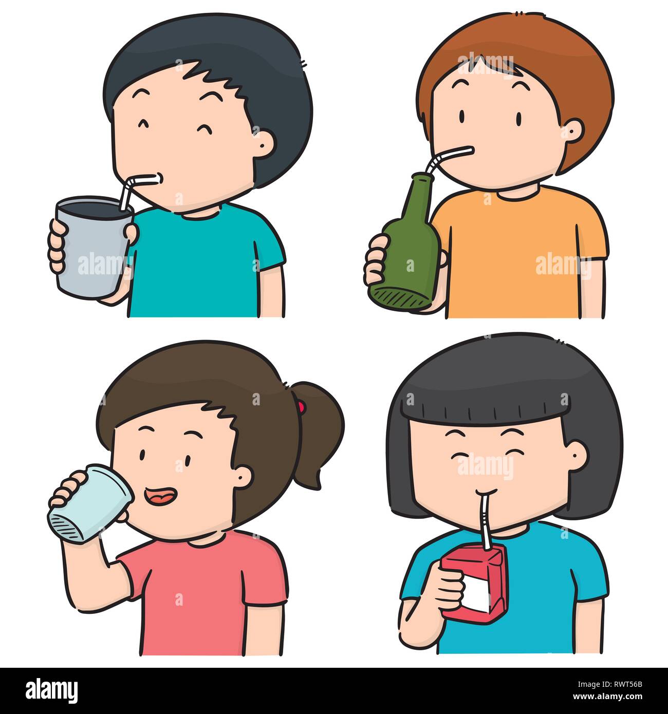 vector set of people drinking Stock Vector Image & Art - Alamy