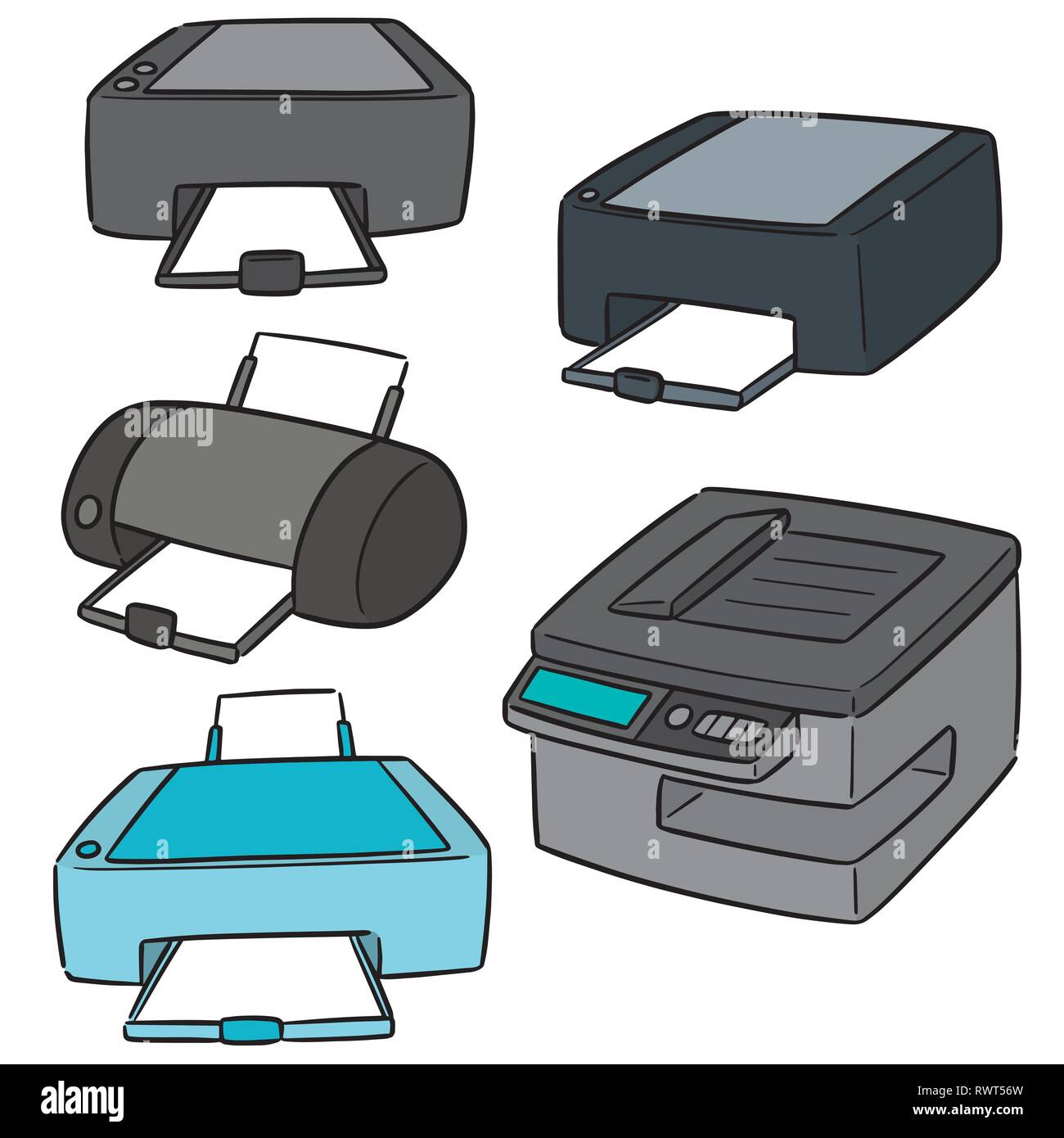 vector set of printer Stock Vector Image & Art - Alamy