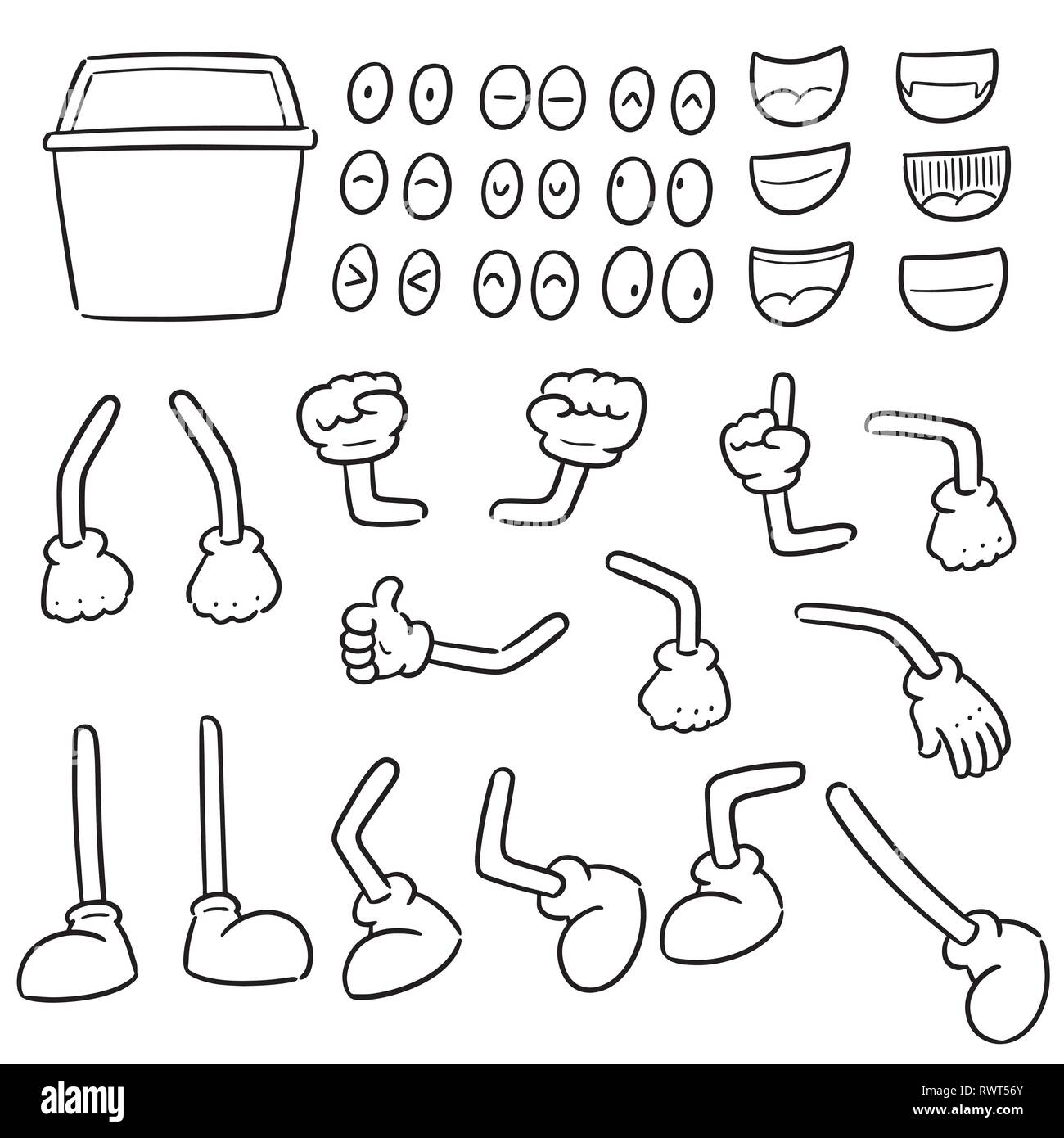 vector set of recycle garbage cartoon Stock Vector Image & Art - Alamy