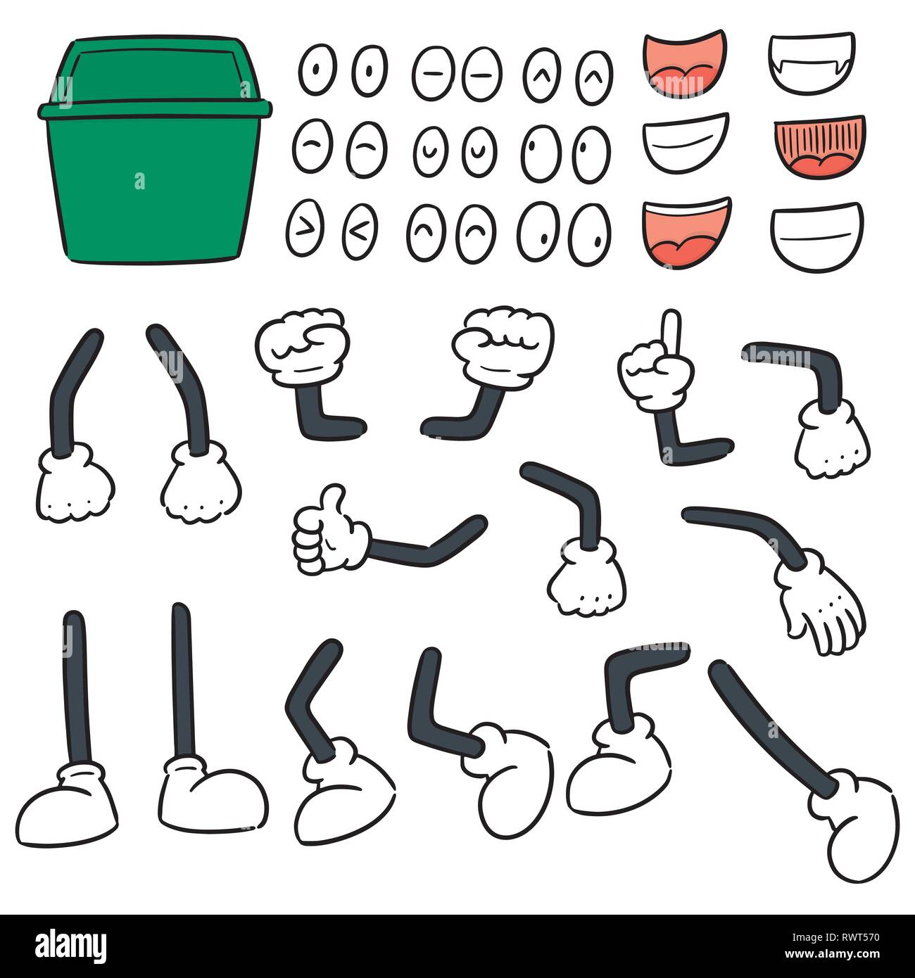 vector set of recycle garbage cartoon Stock Vector Image & Art - Alamy