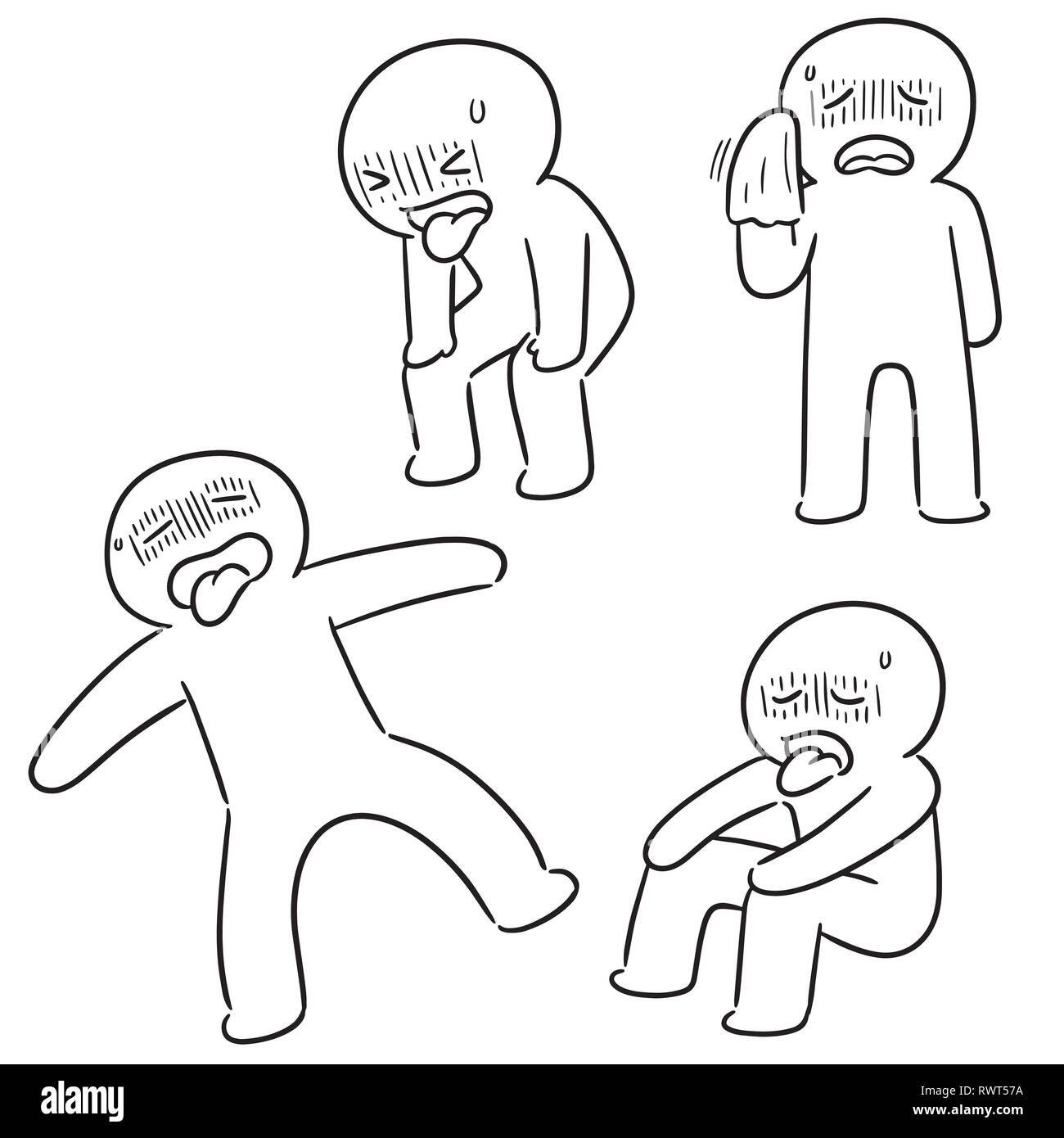 Man sweating illustration vector Black and White Stock Photos & Images ...