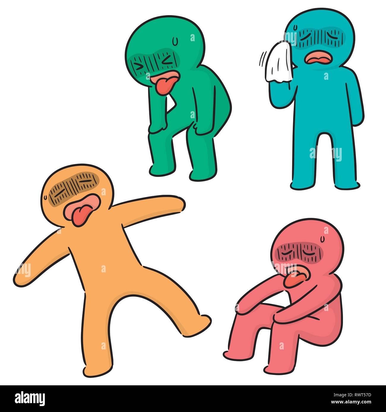 vector set of tired people Stock Vector Image & Art - Alamy