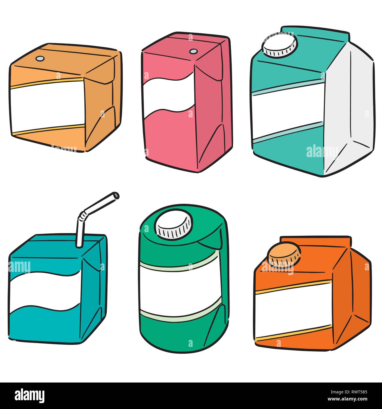 vector set of beverage box Stock Vector Image & Art - Alamy