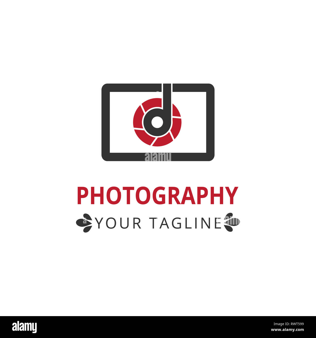 illustration of logo design with camera and letter d, vector Stock ...