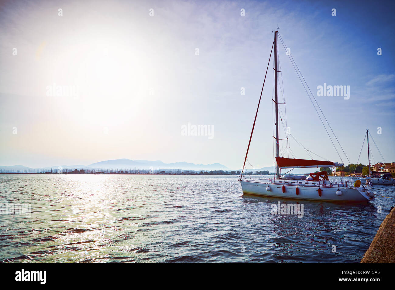 Sailing yachts race in Greece Stock Photo - Alamy