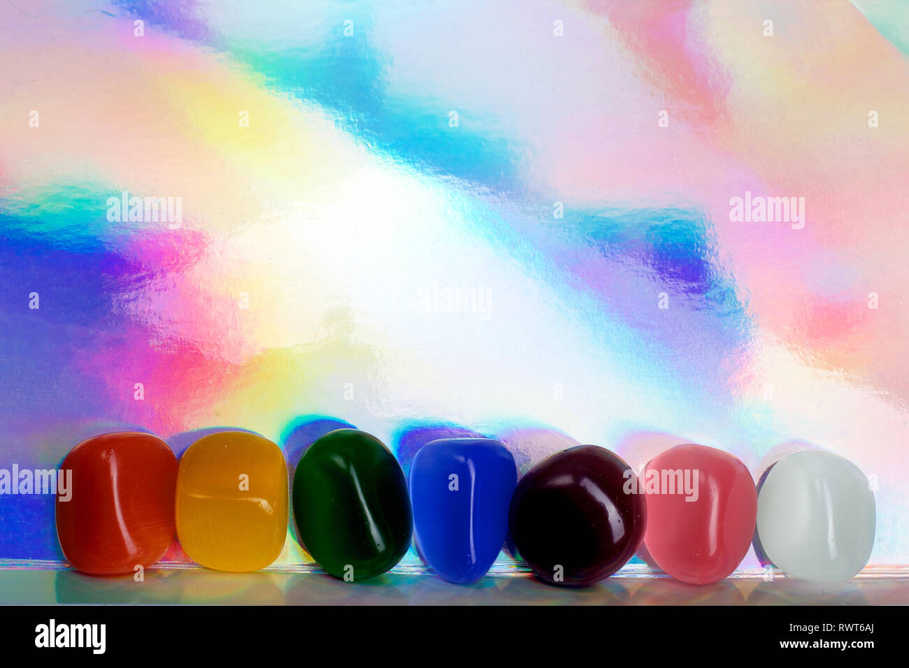 Chakra Healing Stones header rainbow coloured graduated banner copy ...