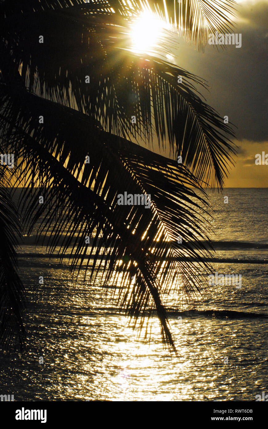 Sunset on caribbean tropical island hi-res stock photography and images ...