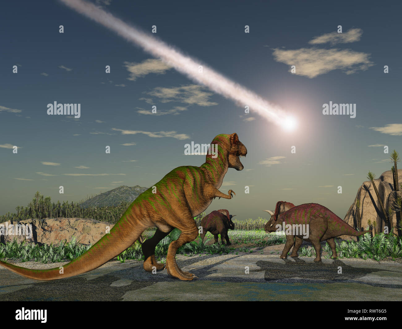 Asteroid that wiped out the dinosaurs Stock Photo - Alamy