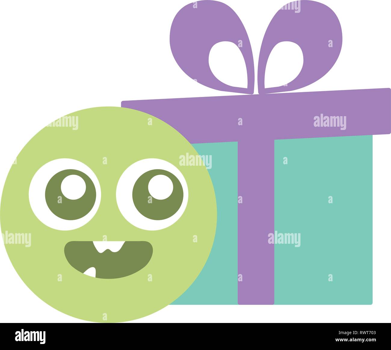 emoticon face with giftbox present vector illustration design Stock ...