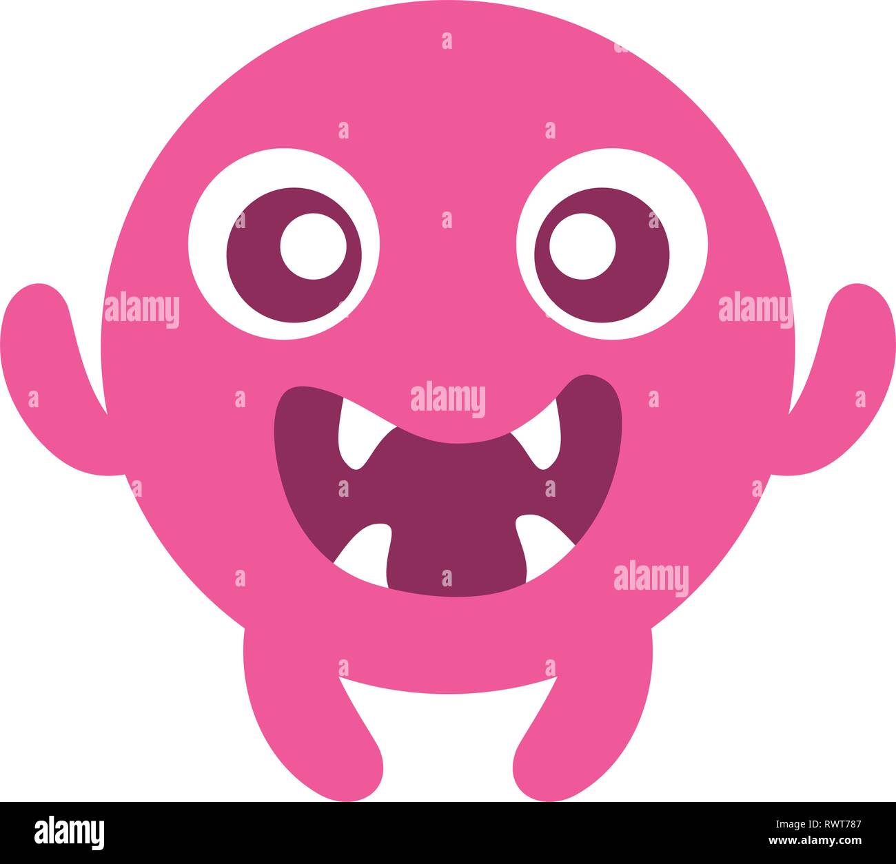 emoticon face with crazy teeth vector illustration design Stock Vector ...