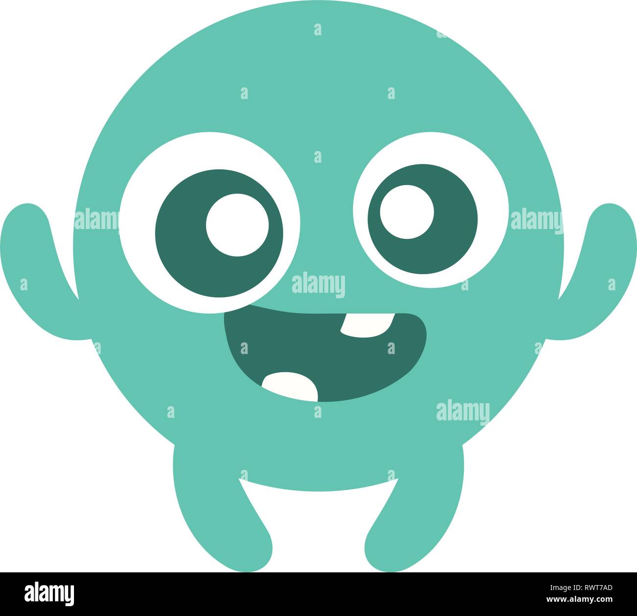emoticon face with crazy teeth vector illustration design Stock Vector ...