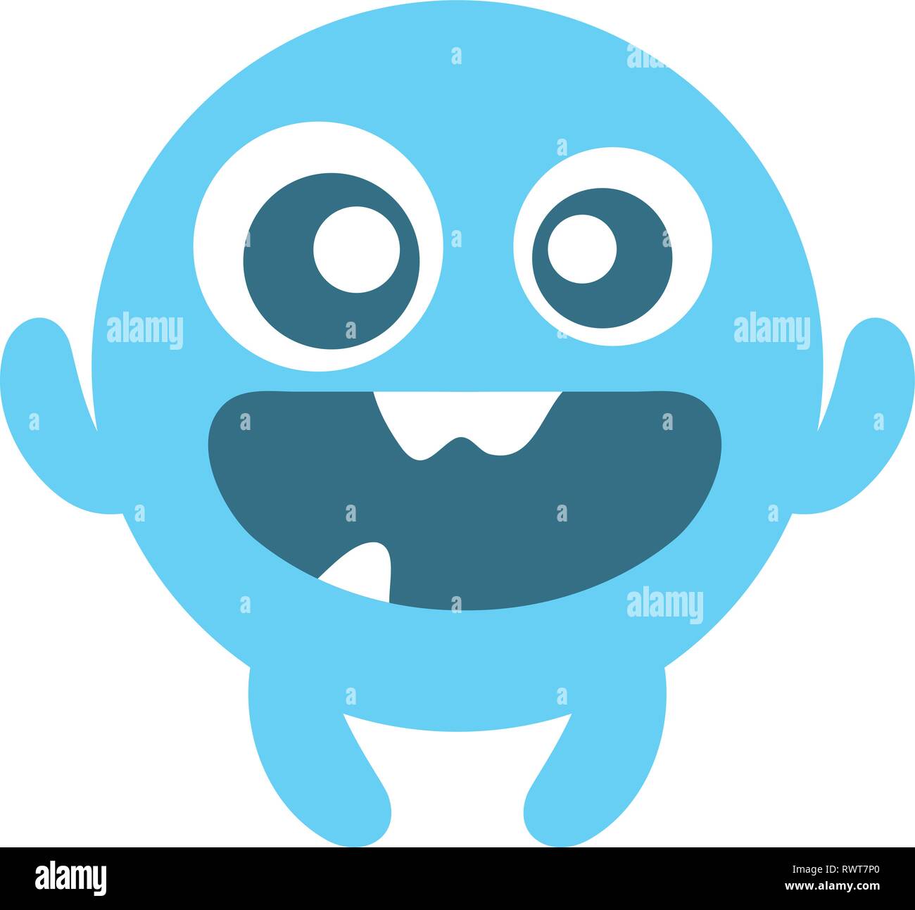 emoticon face with crazy teeth vector illustration design Stock Vector ...