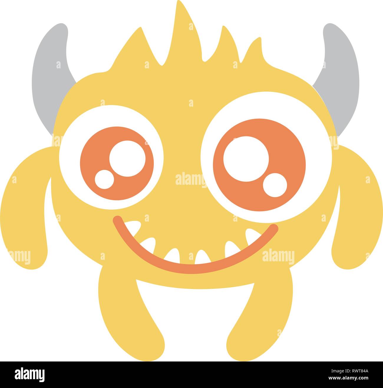 crazy monster comic character vector illustration design Stock Vector ...